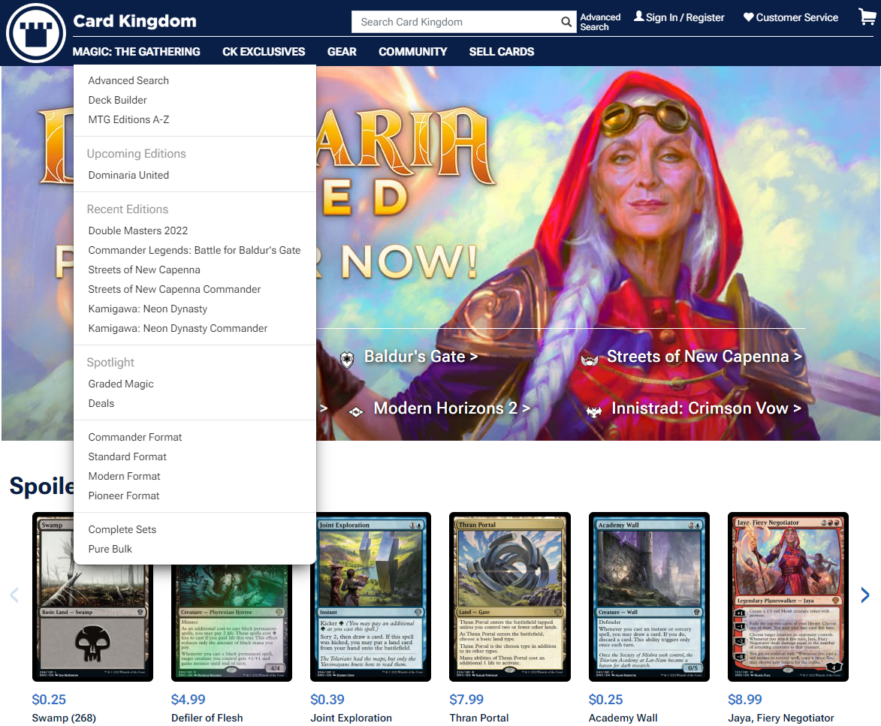 Old-MTG-menu - Card Kingdom Blog