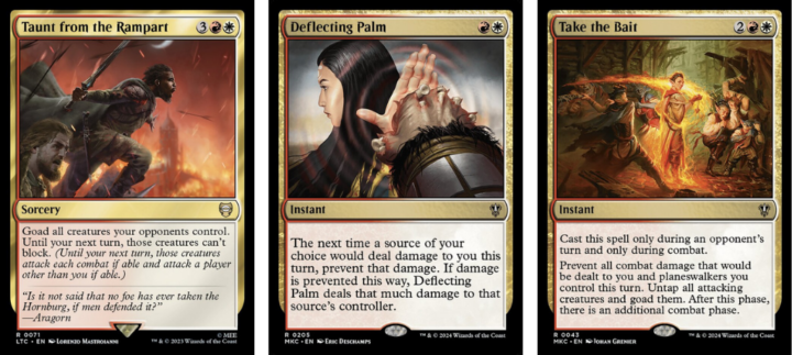 taunt from the rampart - deflecting palm - take the bait - Card Kingdom ...